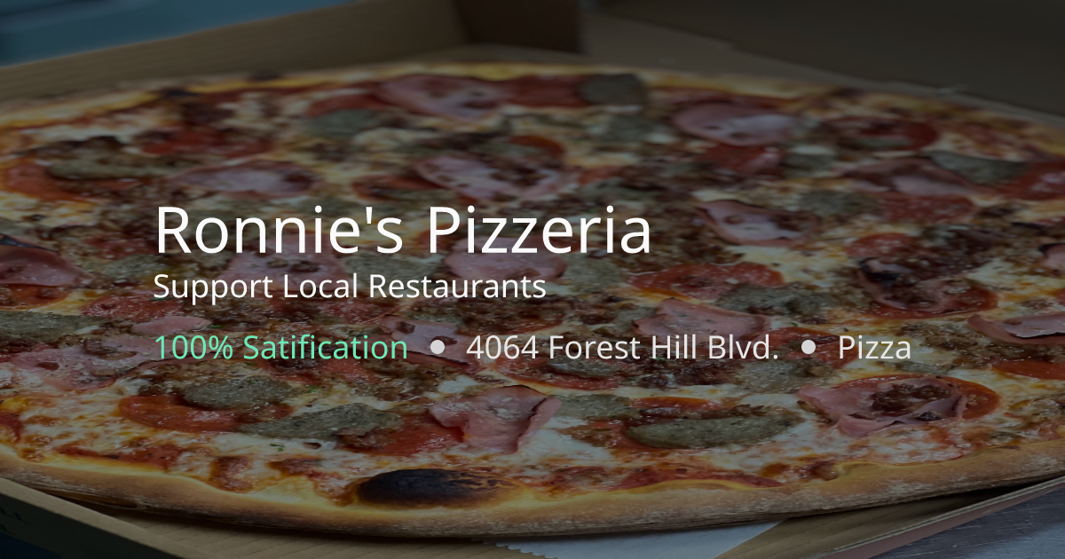 Menu Ronnie's Pizzeria | Best Pizza in Palm Springs, FL